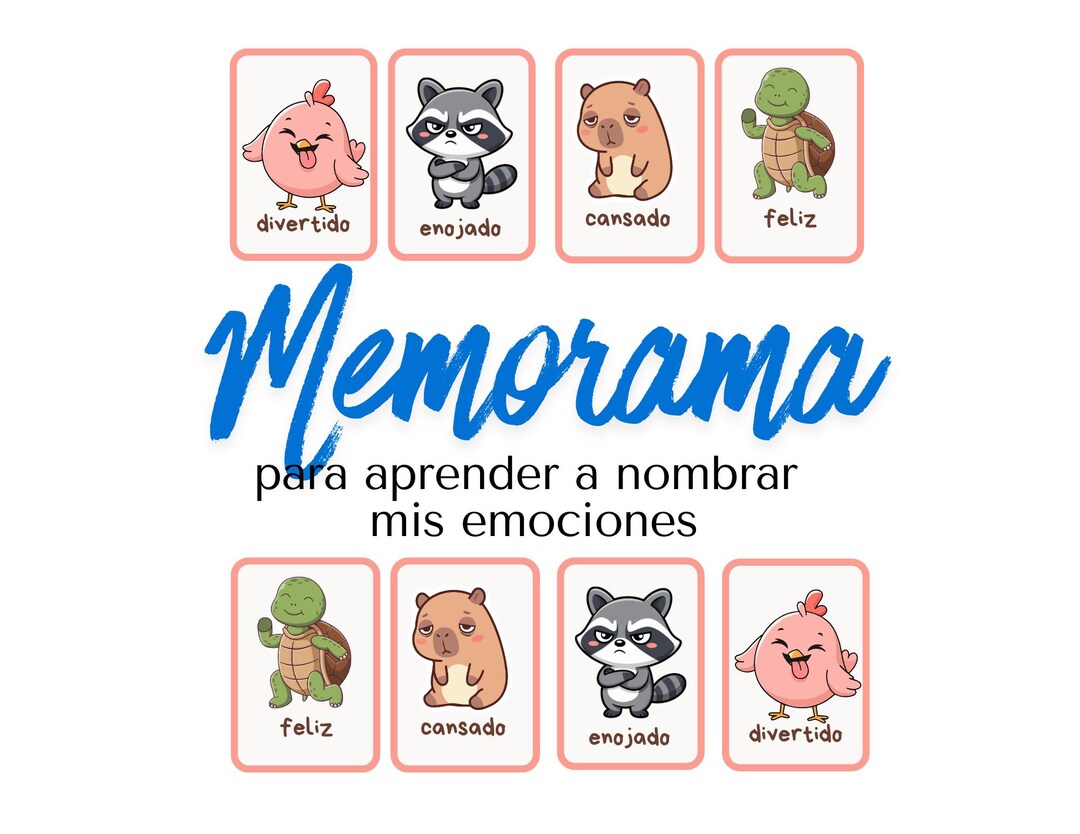 Travel Emotion Memory Game. Memorama De Emociones, Printable Feelings ...