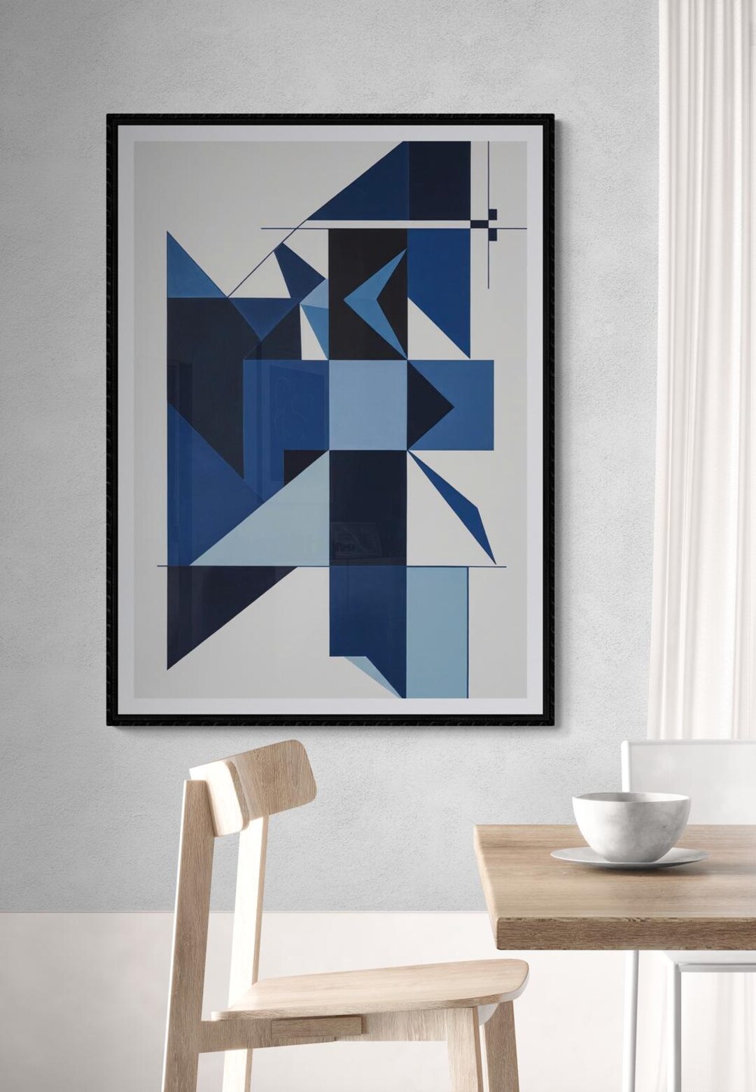 Blue Bahaus Style Geometric Wall Art | DIGITAL DOWNLOAD | AI Generated ...
