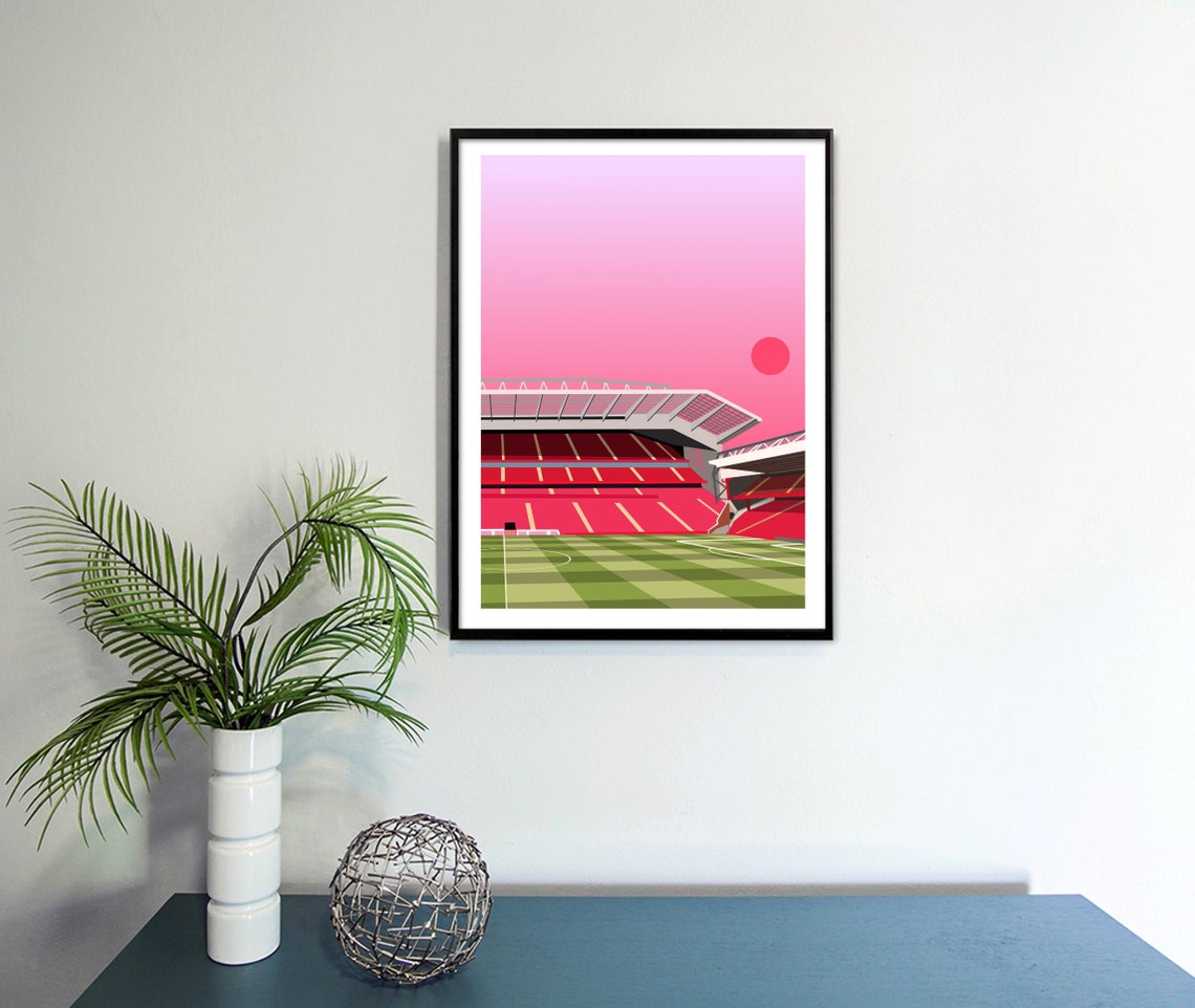 Anfield Liverpool F.C. Stadium Print Artwork the Reds, Minimalist Art ...