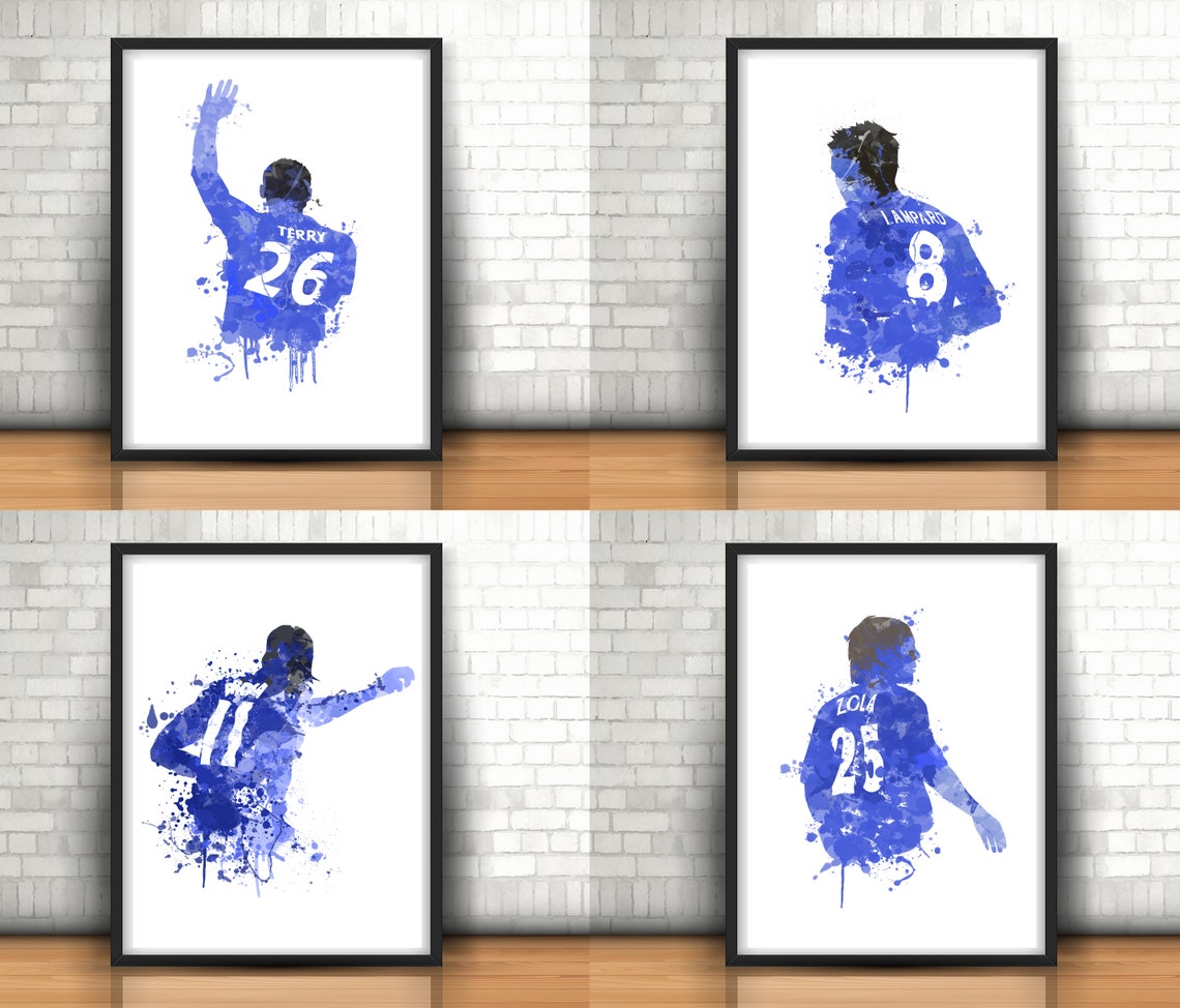 Chelsea Legend Art Prints Set of 4 Football Art Mancave - Etsy