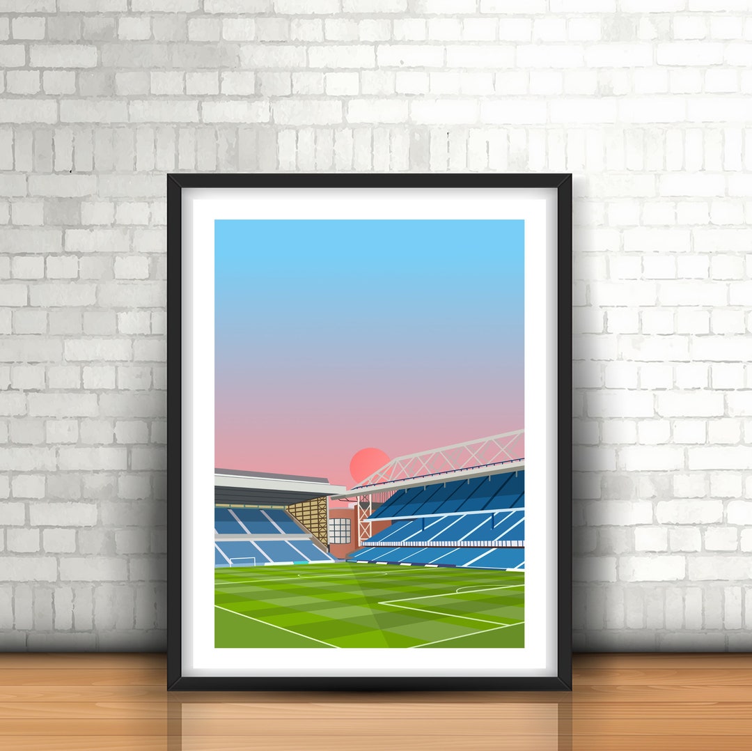 Ibrox- Rangers Stadium Print Artwork, Glasgow , Minimalist Art Print ...