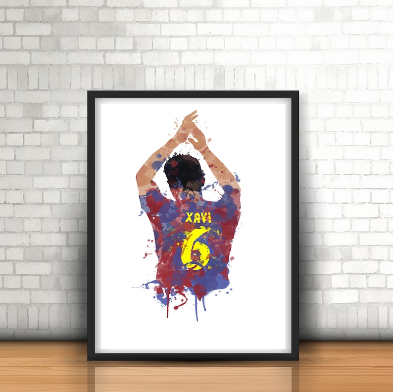 Xavi Barcelona Legend Art Print Football Art Mancave Decor - Etsy