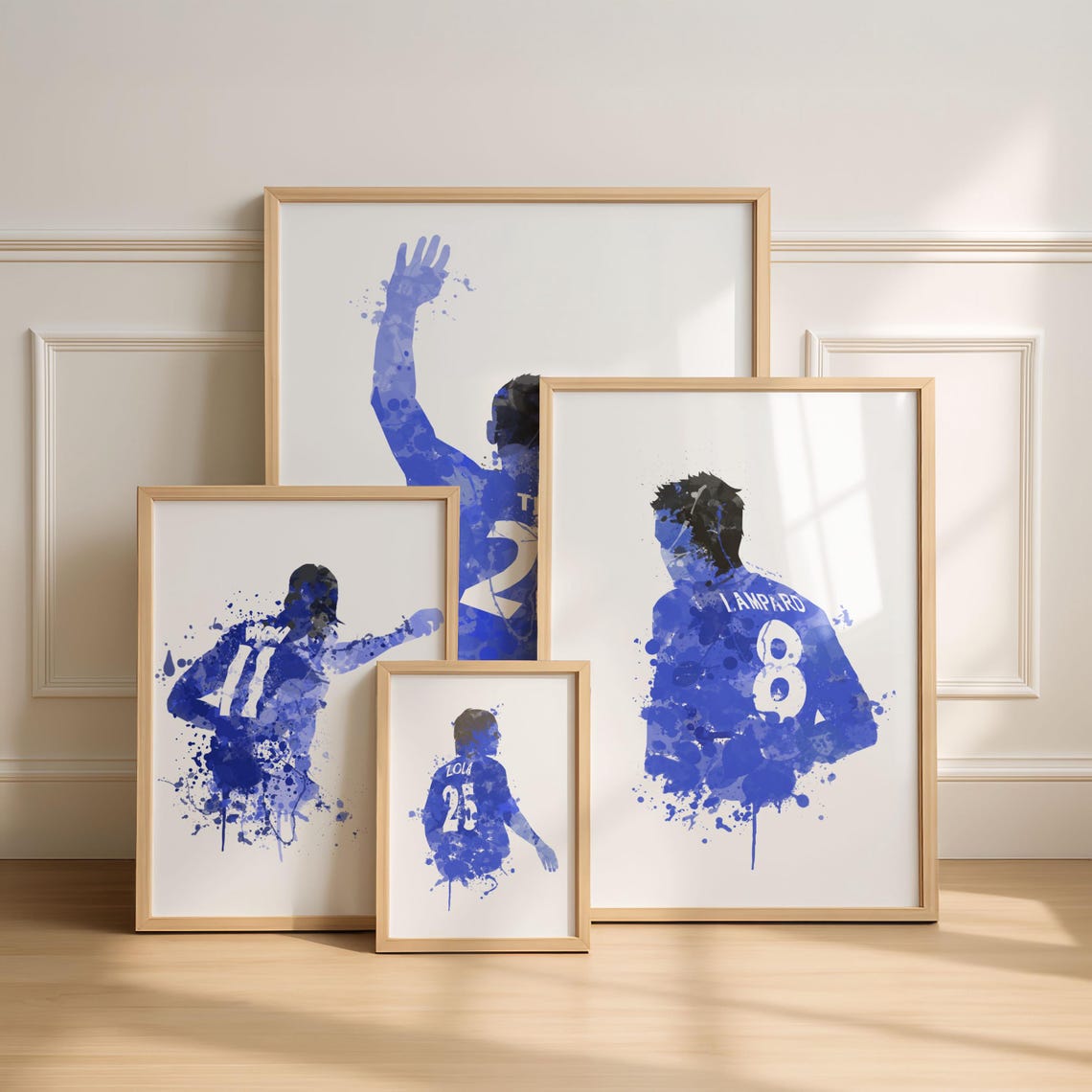 Chelsea Legend Art Prints Set of 4, Football Art, Mancave Decor, Boys ...