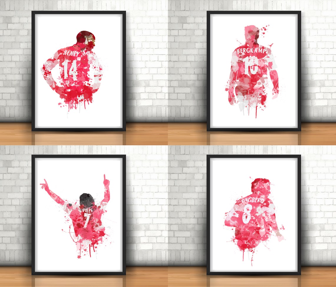 Arsenal Invincibles Art Prints Set of 4 Football Art Mancave | Etsy
