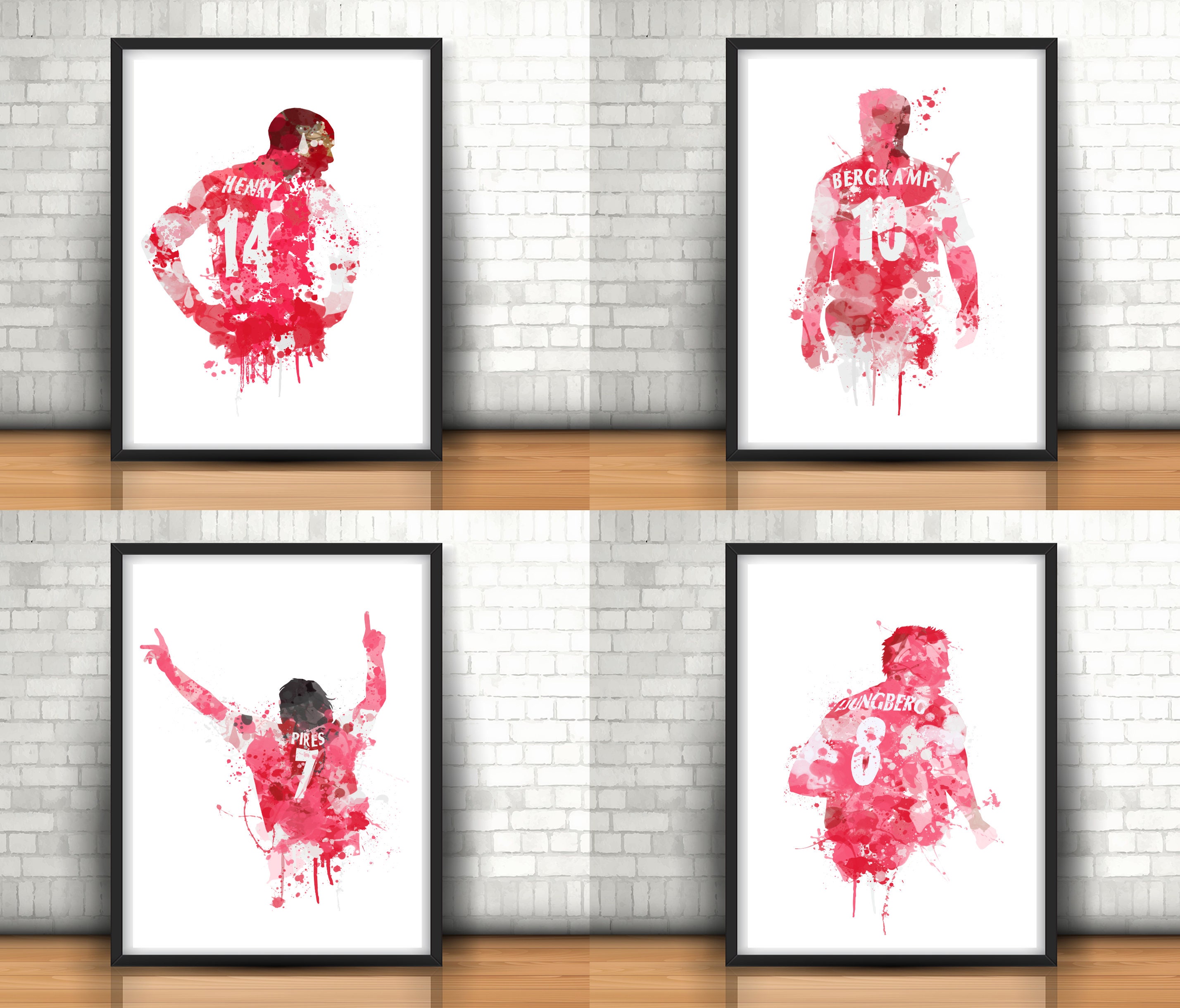 Arsenal Invincibles Art Prints Set of 4, Football Art, Mancave Decor ...