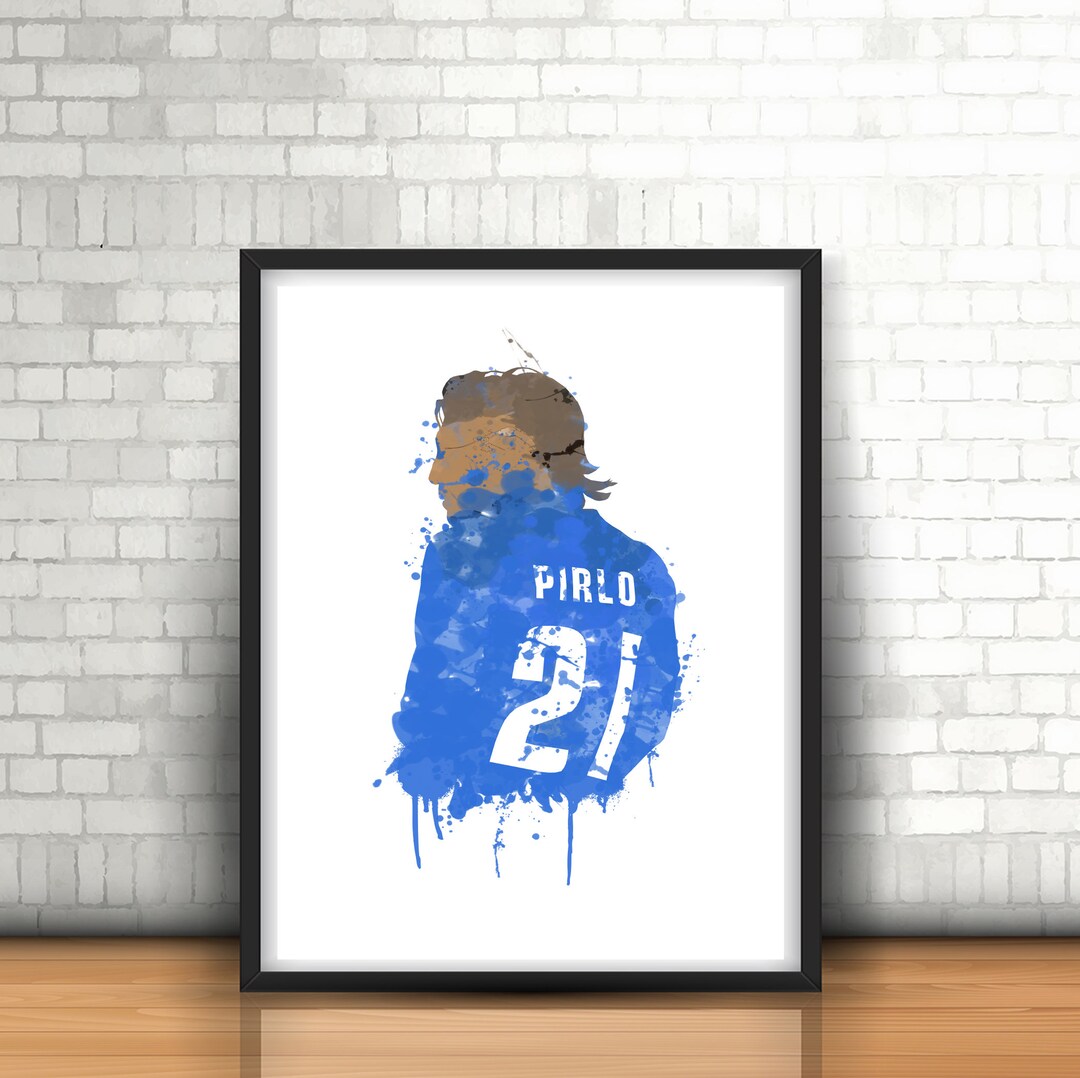 Andrea Pirlo Italian Legend Art Print, Football Art, Mancave Decor ...