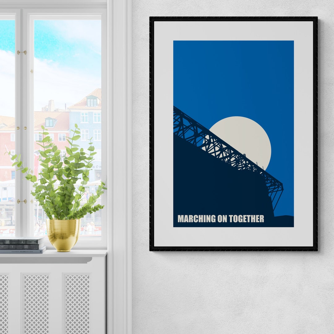 Elland Road - Marching on Together Stadium Art Print, the Whites ...
