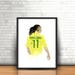 Brazilian Legends Art Prints Set of 4, Football Art, Mancave Decor ...