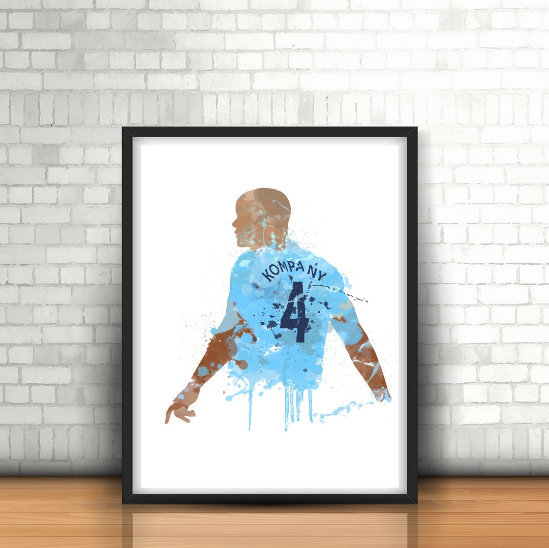 Kompany Number 4 Manchester City Inspired Art Print, Football Art ...