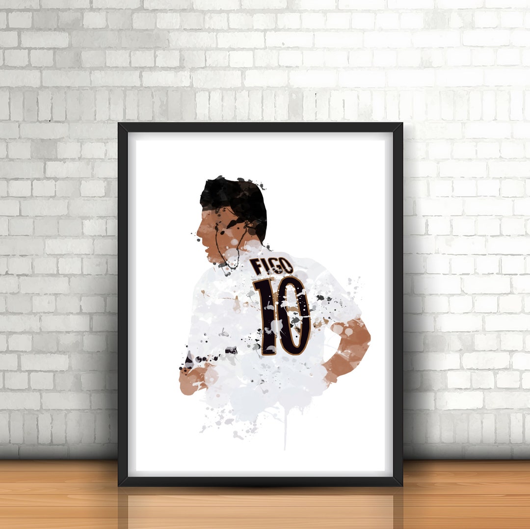 Luis Figo Real Madrid Legend Art Print, Football Art, Mancave Decor ...