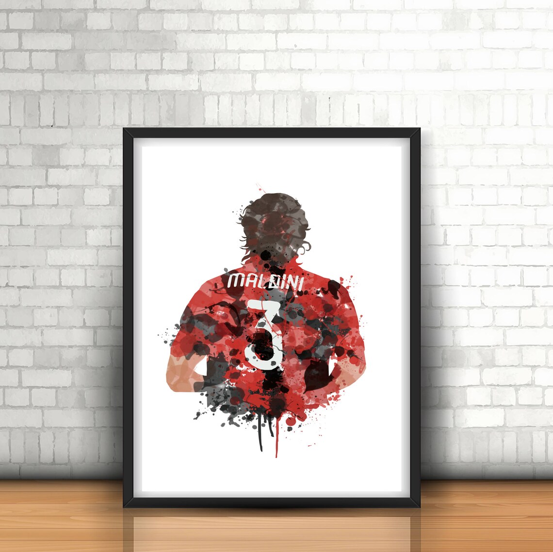Paolo Maldini A.C. Milan Legend Art Print Football Art | Etsy