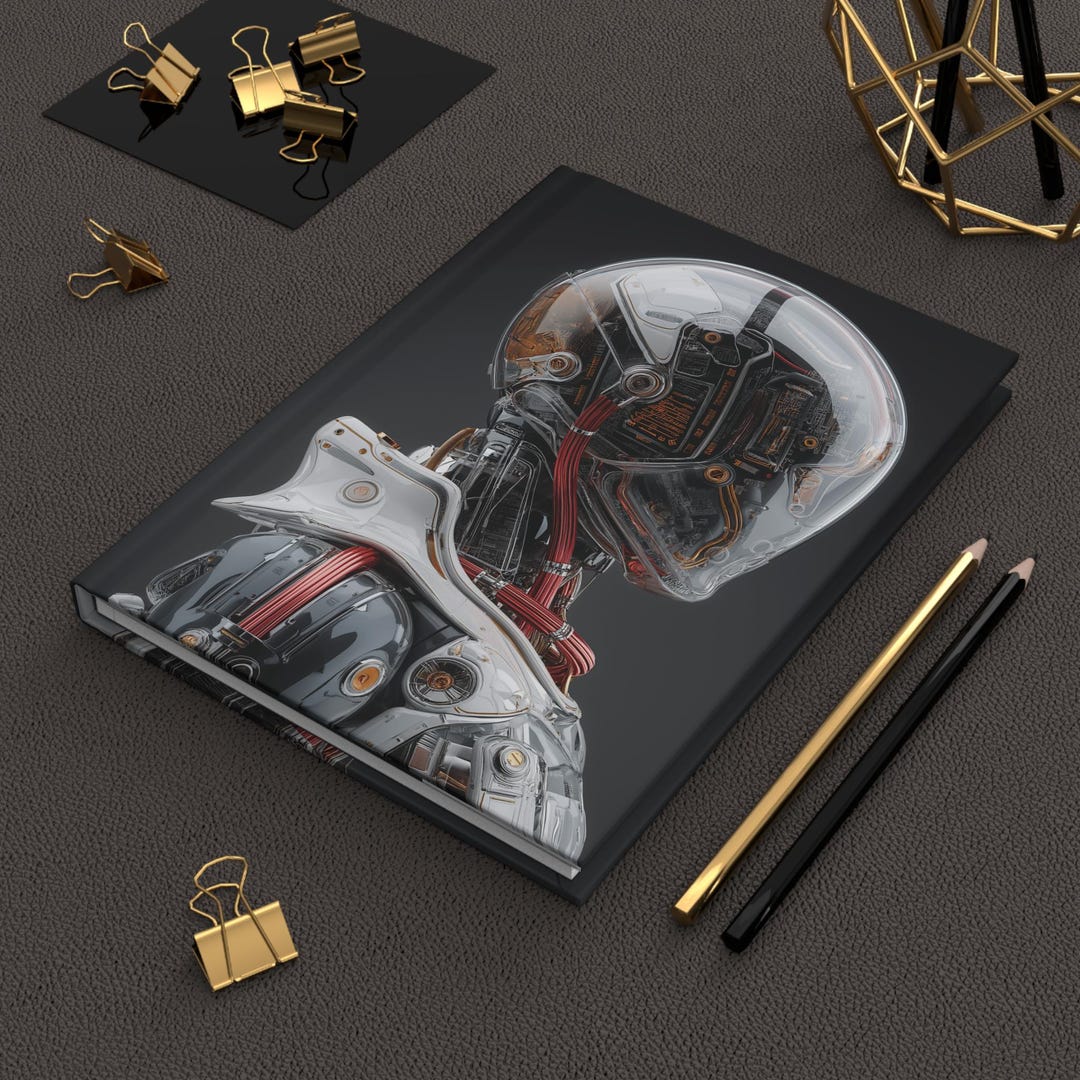 Futuristic Hardcover Journal, Sci-fi Notebook, Cyberpunk Diary, Gift ...