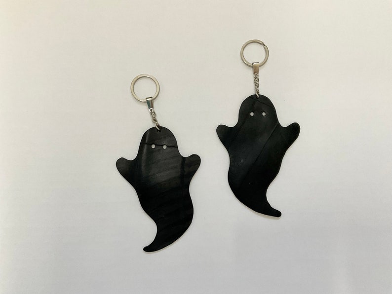 Recycled Rubber Halloween Keyring: Bat or Ghost Keychain - Etsy