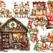 Santa’s Workshop Clipart Bundle, Watercolor Christmas Illustration, Elf ...