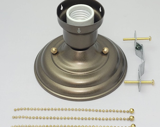 Art Deco Styled, New Oil Rubbed Bronze Finished Beaded 3 Chain Ceiling ...