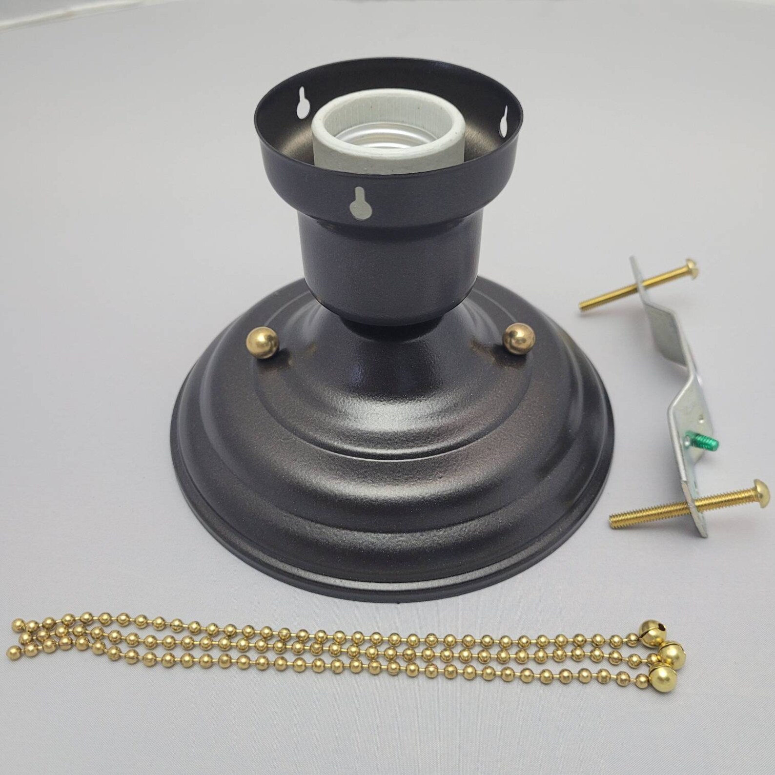 LOOK!!! NEW BRONZE 3-chain Light Fixture -vintage Art Deco Shade Three ...