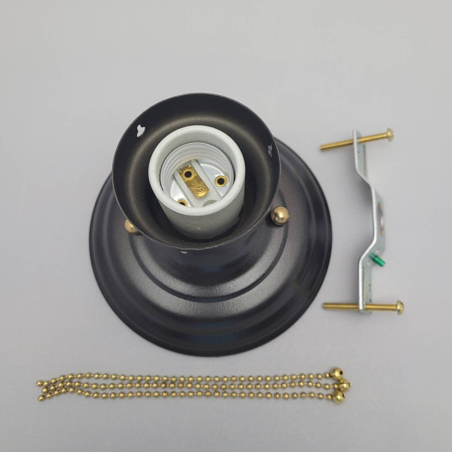 LOOK!!! NEW BRONZE 3-chain Light Fixture -vintage Art Deco Shade Three ...