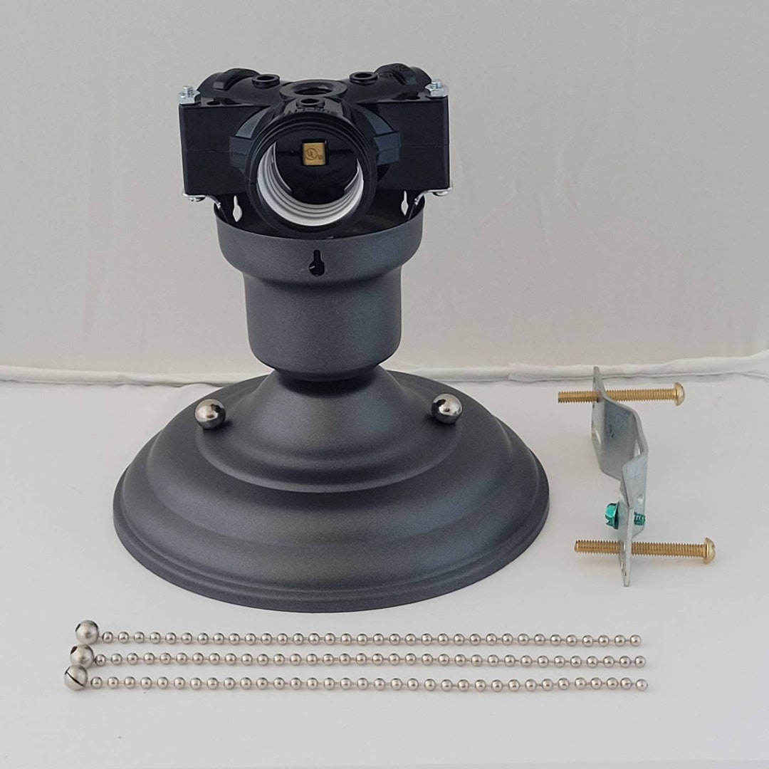 NEW 3-BULB Dark Bronze 3-chain Light Fixture -vintage Art Deco Shade ...