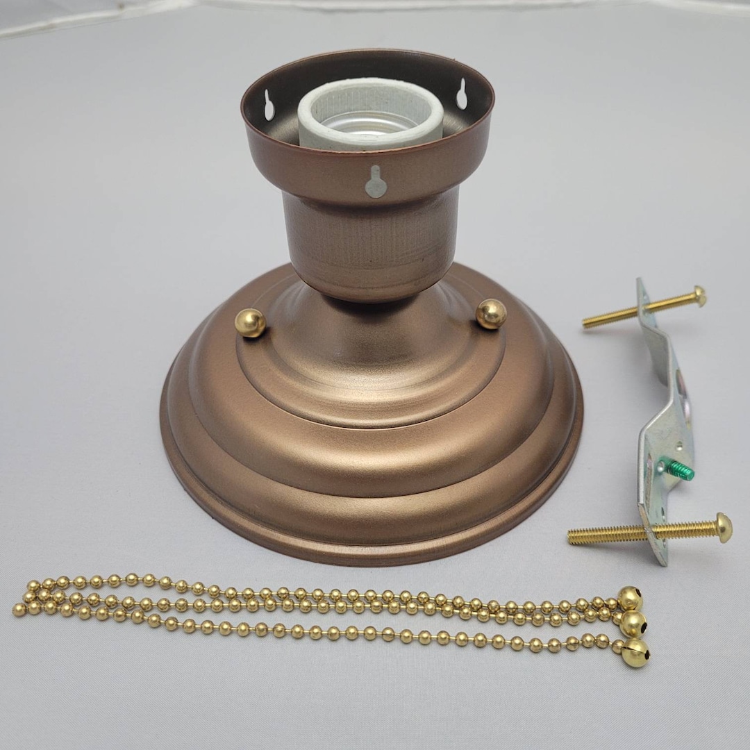 LOOK!!! NEW COPPER 3-chain Light Fixture -vintage Art Deco Shade Three ...