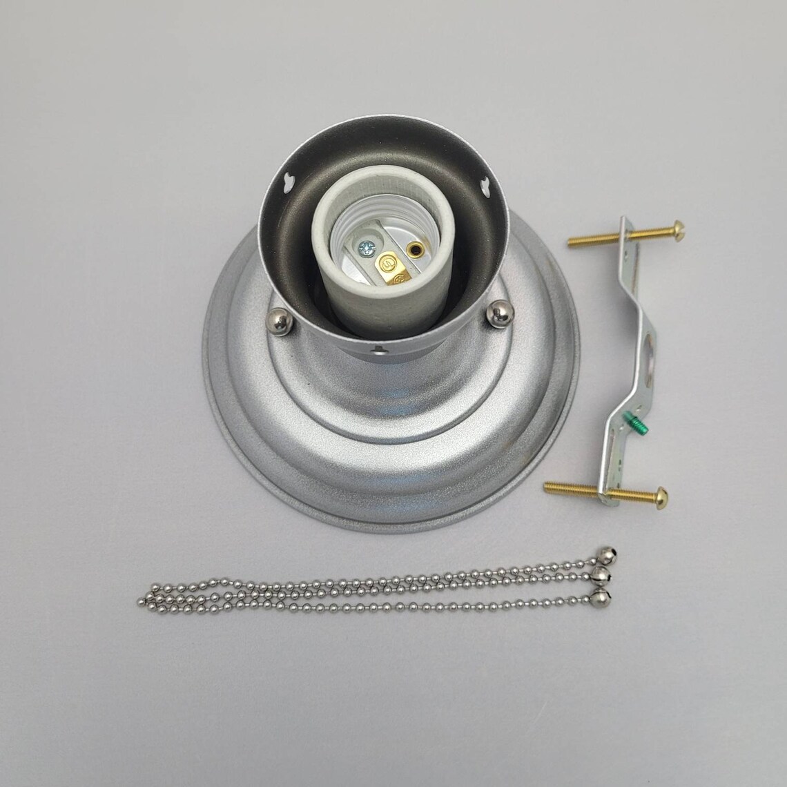 LOOK NEW SILVER 3-chain Light Fixture vintage Art Deco - Etsy