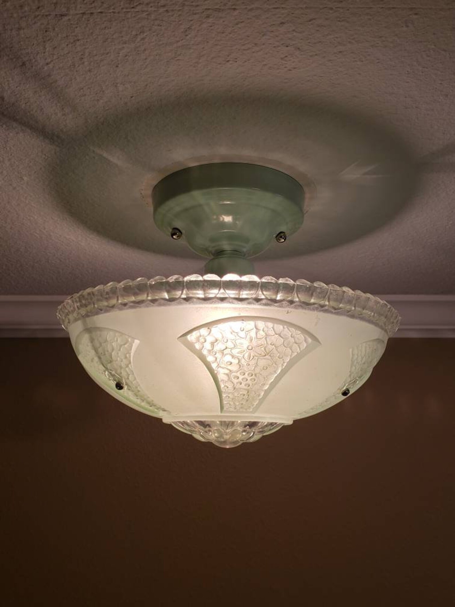 LOOK JADITE GREEN 3-chain Light Fixture vintage Art Deco - Etsy