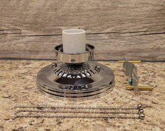 LOOK New ANTIQUE WHITE 3-chain Light Fixture vintage Art - Etsy