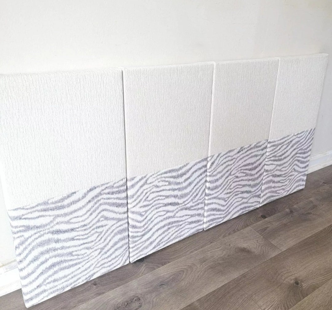 Sound Absorbing Acoustic Wall Panels Linen Print/chenille SET of 4 - Etsy
