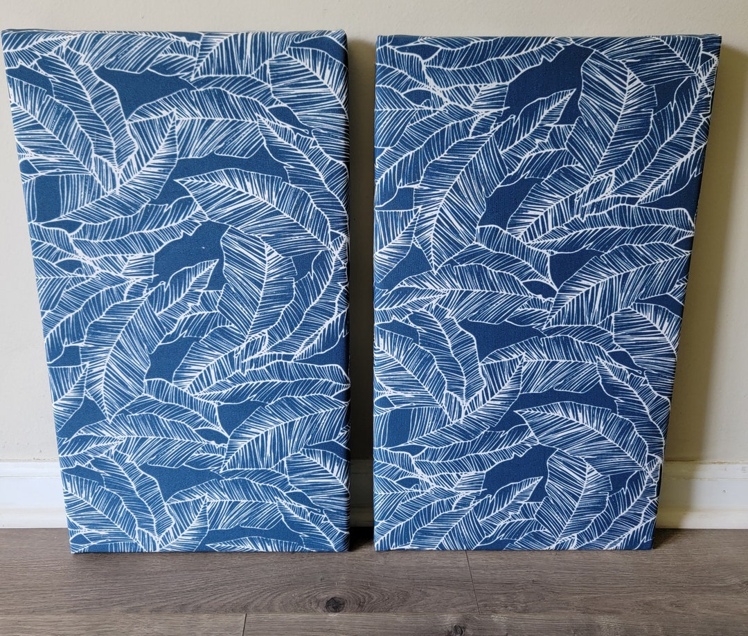 Navy Palms Sound Absorbing Acoustic Wall Panels SET of 4 - Etsy