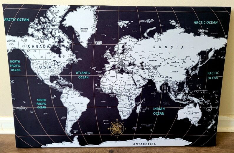 World Map Sound Absorbing Acoustic Wall Panels SET of 4 - Etsy