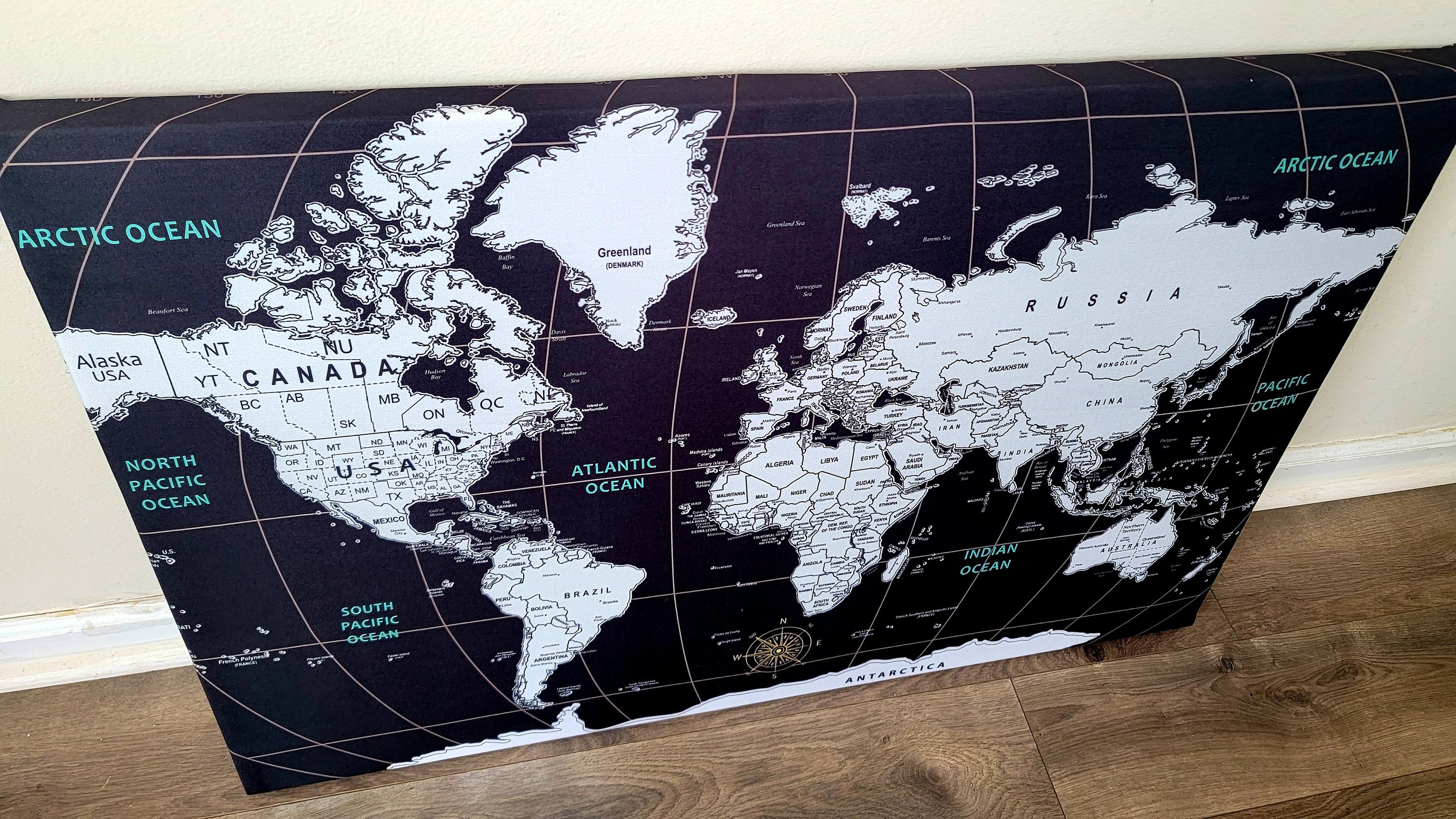 World Map Sound Absorbing Acoustic Wall Panels SET of 4 - Etsy