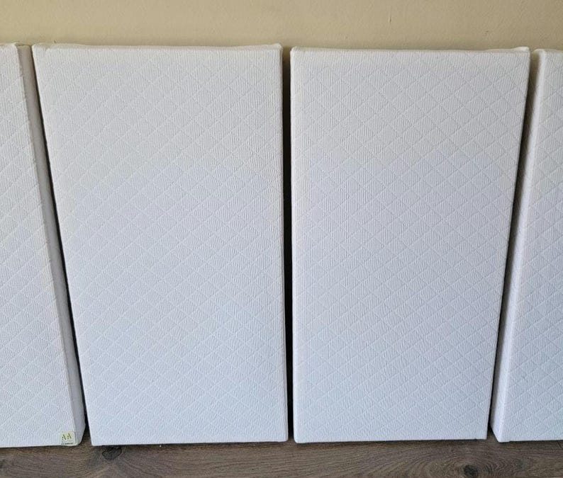4 Quilted Optic White Sound Absorbing Acoustic Wall Panels SET of 4 - Etsy