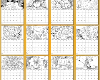Coloring calendar | Etsy