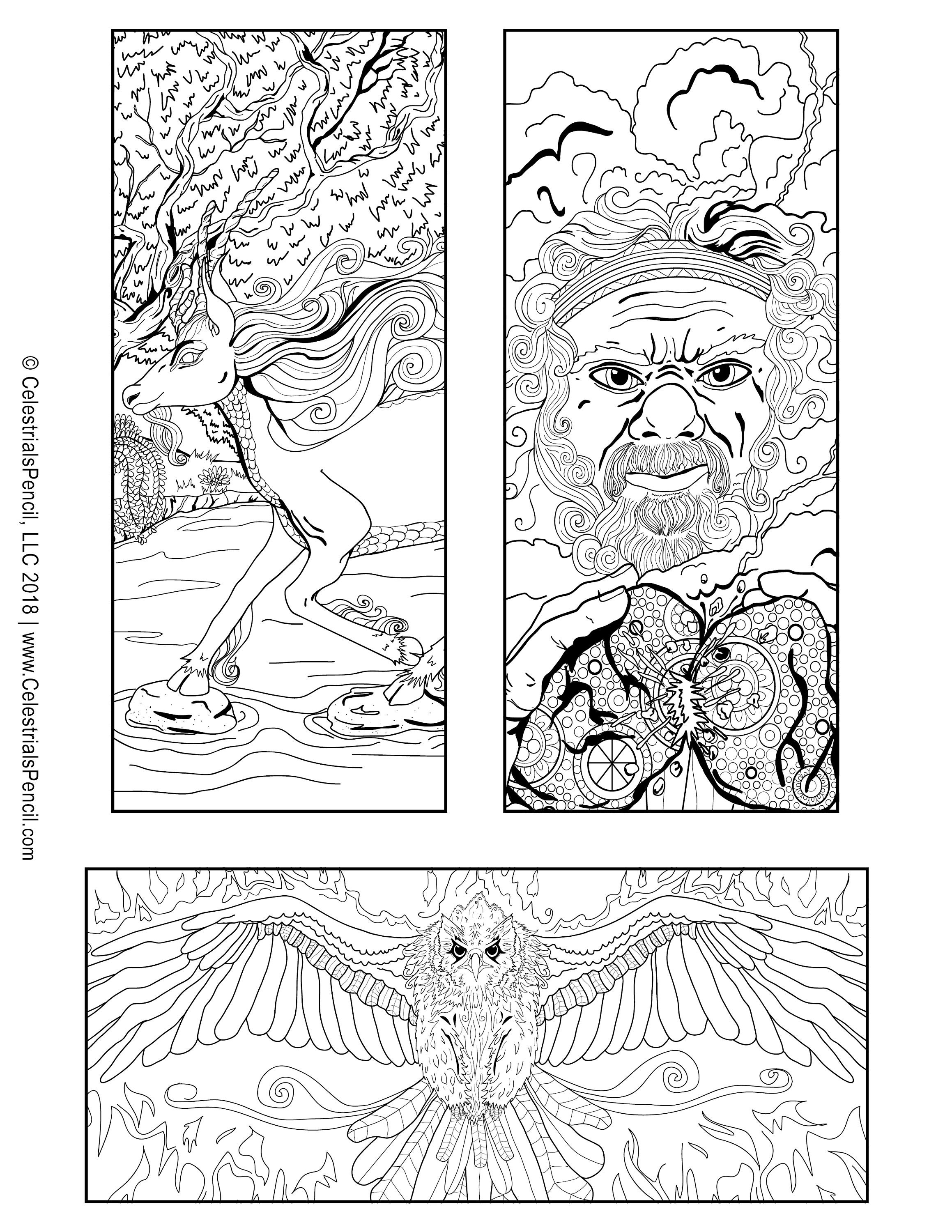 Colorable Bookmarks: Mythical Creatures (printable) - Etsy