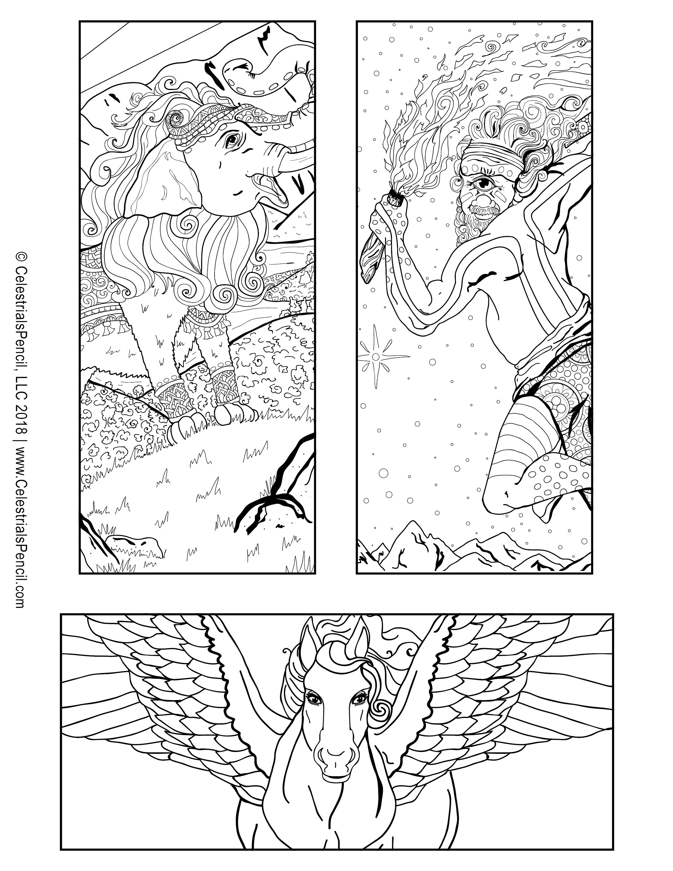 Colorable Bookmarks: Mythical Creatures (printable) - Etsy
