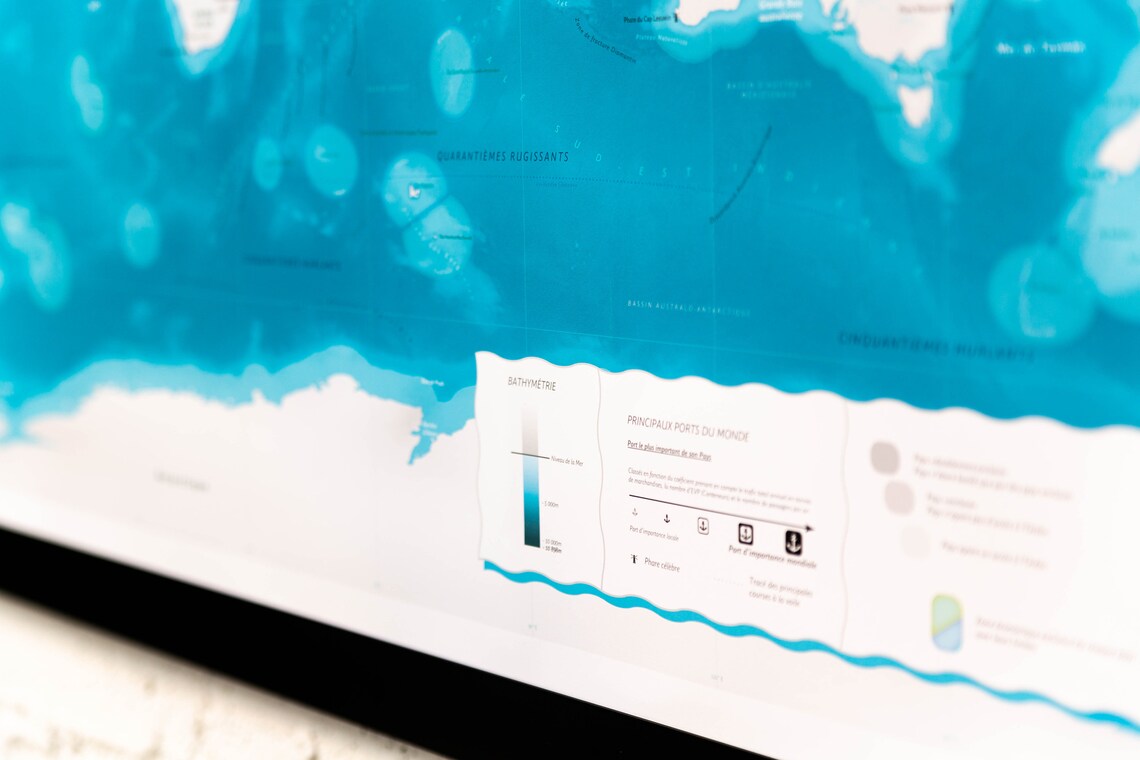 Oceanic World Map a Relaxing World Map Based on the Ocean - Etsy