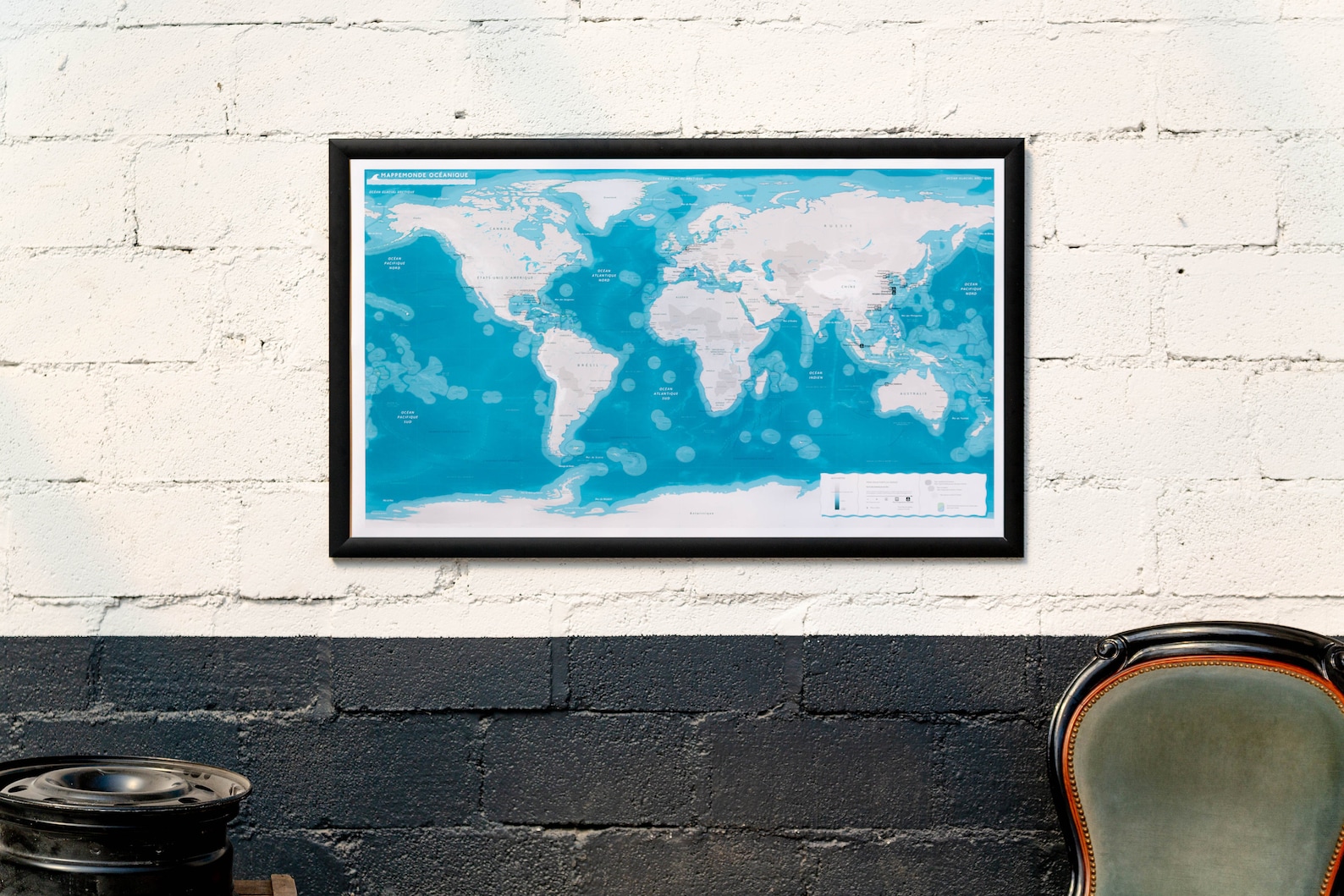 Oceanic World Map, a Relaxing World Map Based on the Ocean, Ports ...