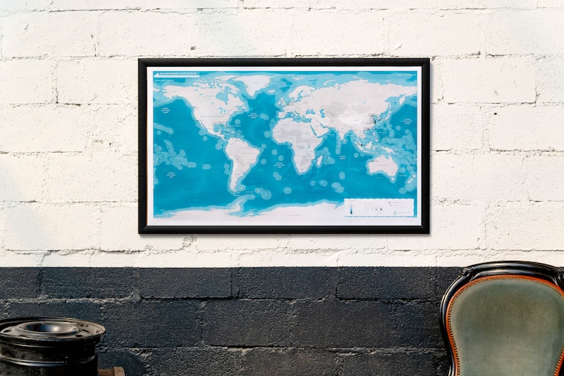 Oceanic World Map, a Relaxing World Map Based on the Ocean, Ports ...