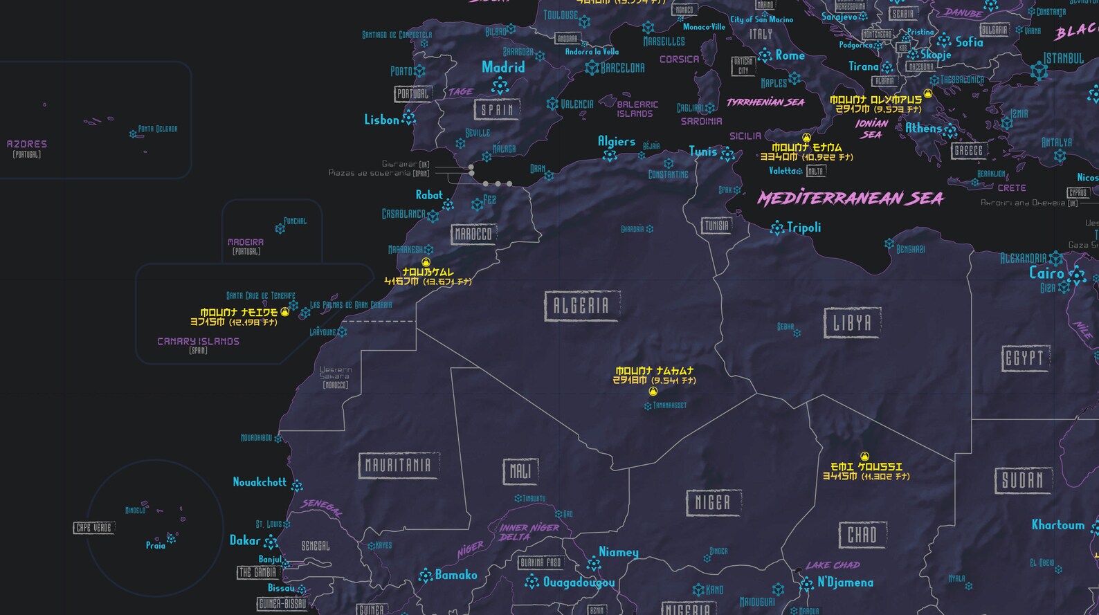 High Quality Cyberpunk Map Map, Cyberpunk World Map, Blade Runner Art ...