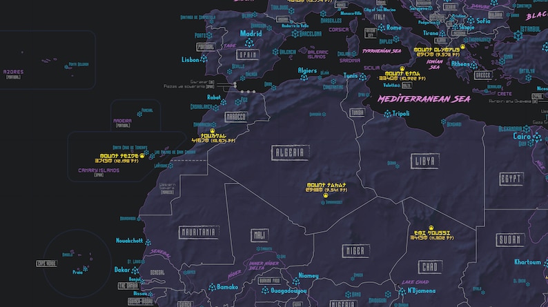 High Quality Cyberpunk Map Map, Cyberpunk World Map, Blade Runner Art ...
