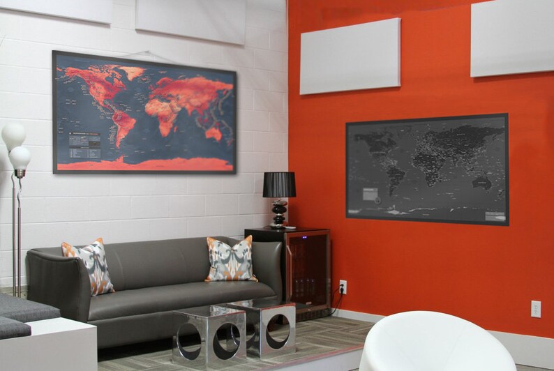 Volcano World Map a Unique and Customised Map With All Major | Etsy