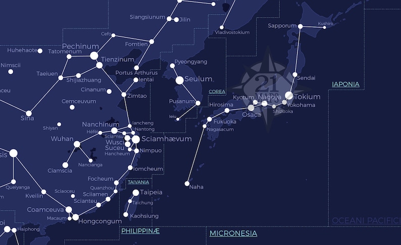 Artistic Constellation World Map a Geographic Map Inspired by - Etsy