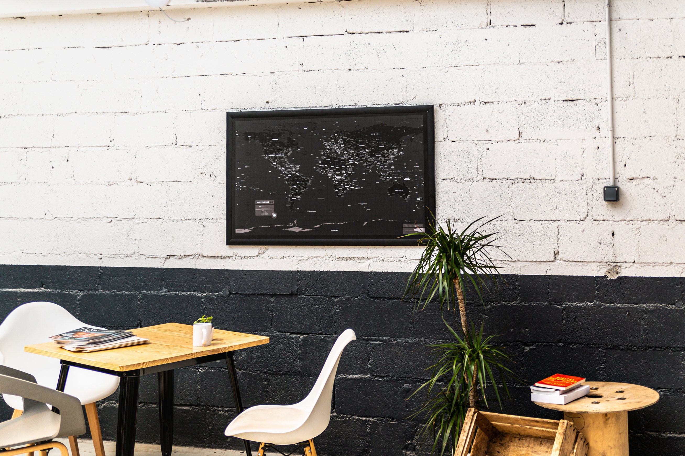 All Black Map, Customizable All Black Artistic World Map, Customizable ...