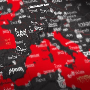 Metal Music World Map, a Decorative Map With Metal Music Aesthetic ...