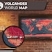 Volcano World Map, a Unique and Customised Map With All Major Volcanoes ...