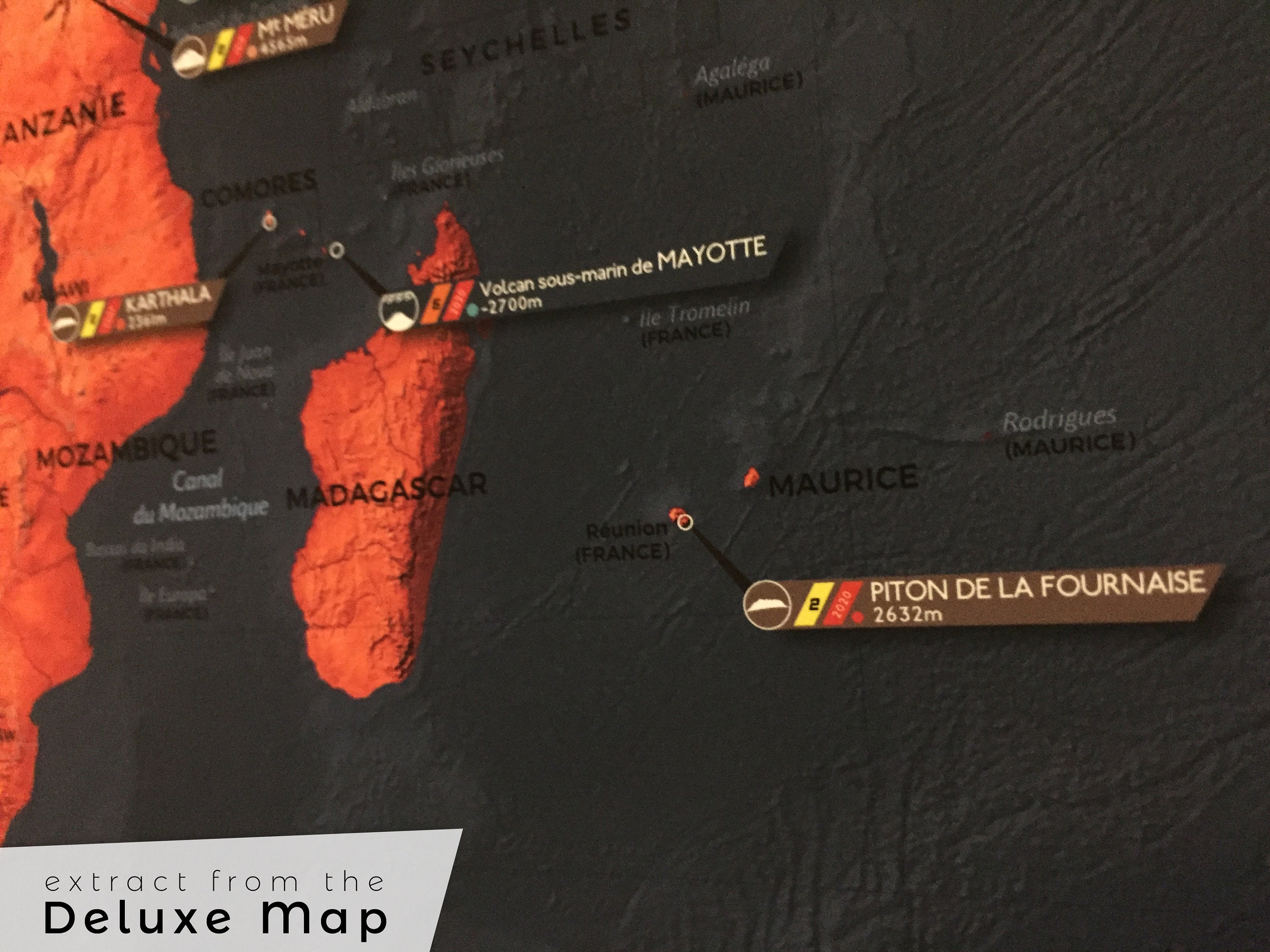 Volcano World Map, a Unique and Customised Map With All Major Volcanoes ...