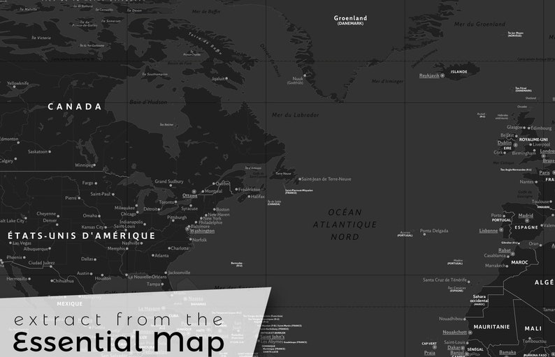 All Black Map, Customizable All Black Artistic World Map, Customizable ...
