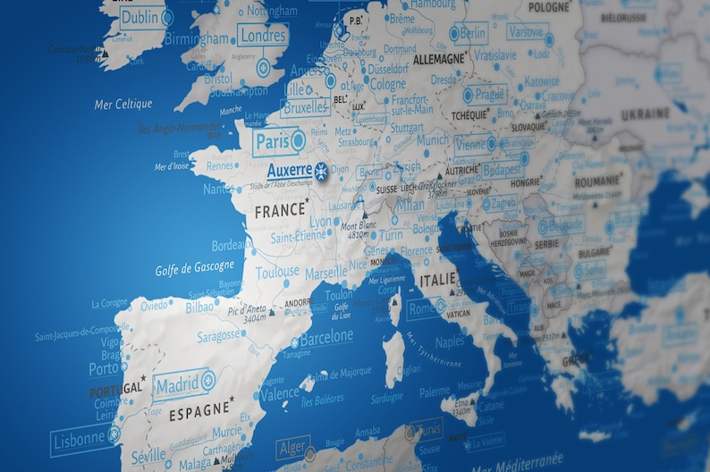 Aesthetic Map of Europe With A.j.auxerre Colours - Etsy UK