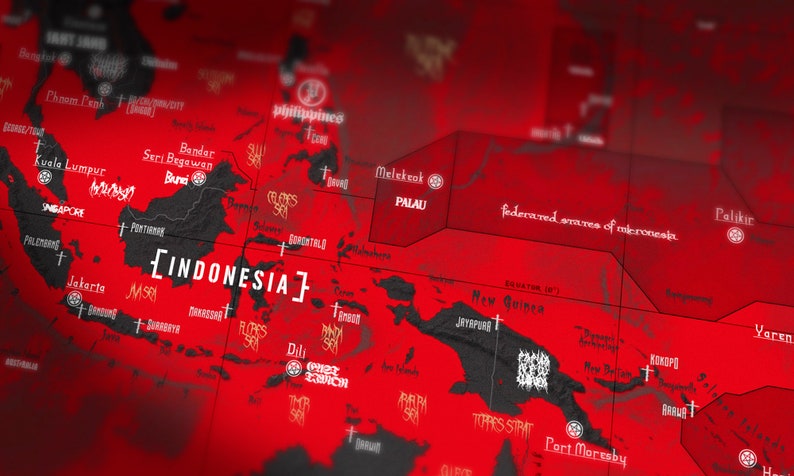 Metal Music World Map, a Decorative Map With Metal Music Aesthetic ...