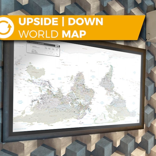 Upside Down Map With a South-up Orientation Reversed Map - Etsy