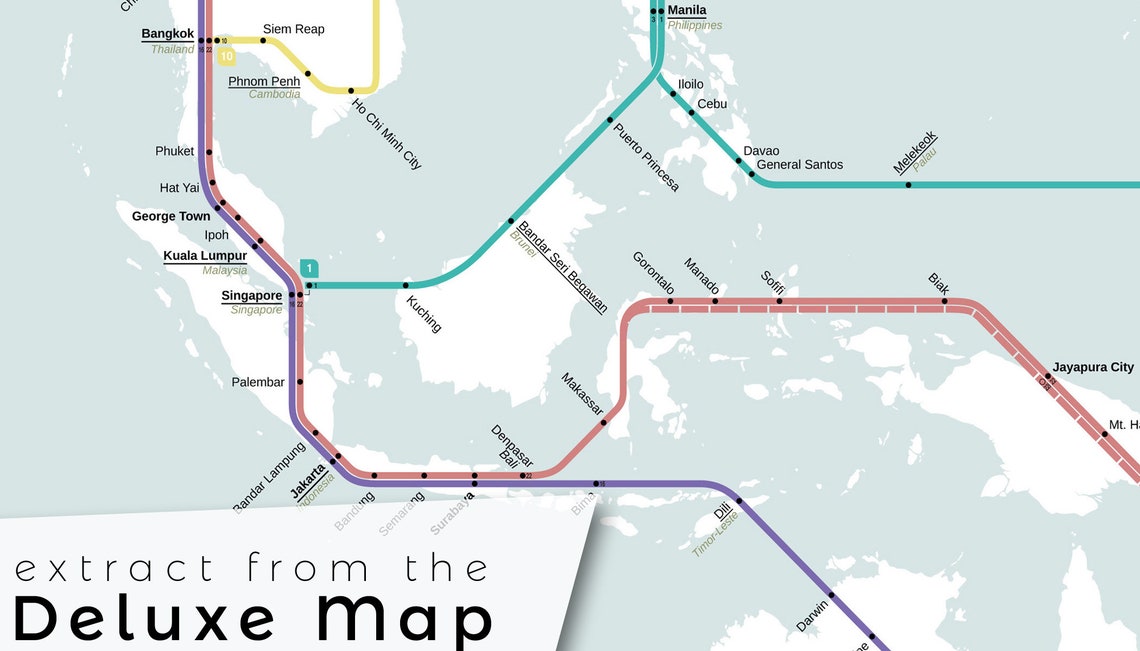 World Map With Subways Subway World Map Cities Are Linked by - Etsy